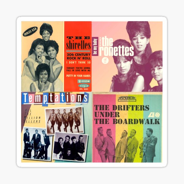 "60s Music Pop Art" Sticker for Sale by GregoriaGreen | Redbubble