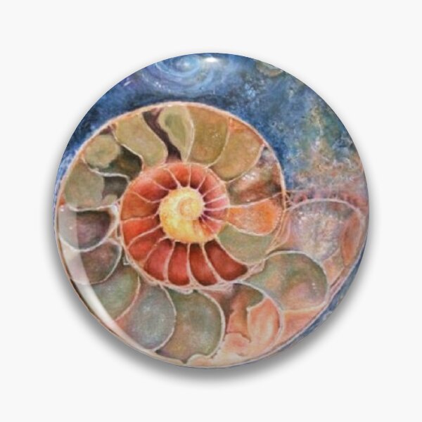 "The Ammonite Fossil Galaxy " Pin for Sale by kaffygal | Redbubble
