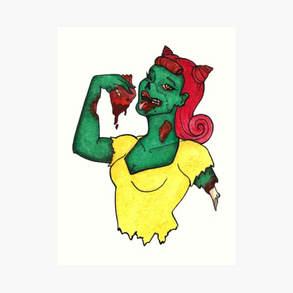 "Zombie Gat Eat Ya Heart Out" Art Print by cutielamerr | Redbubble