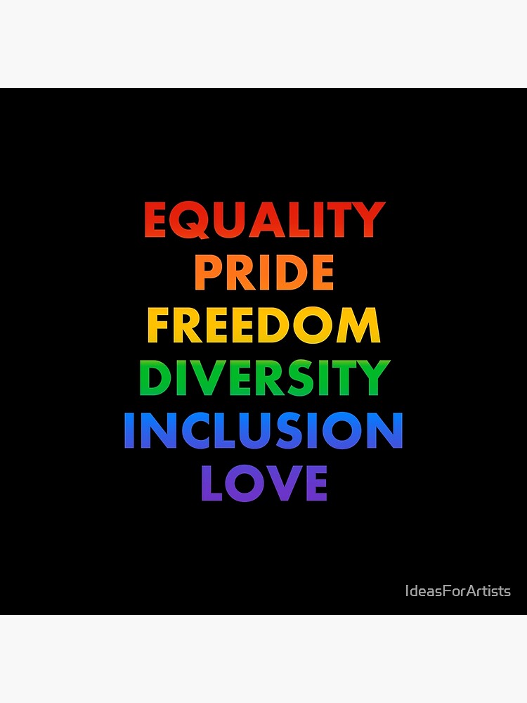 "EQUALITY PRIDE FREEDOM DIVERSITY INCLUSION LOVE" Poster for Sale by ...