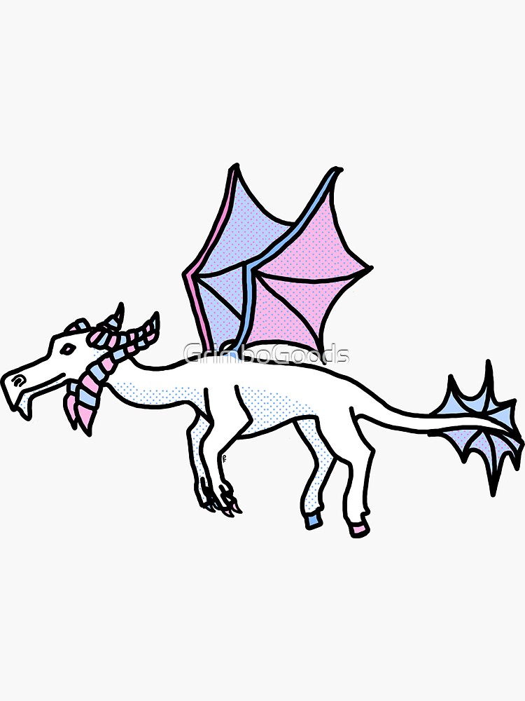 "Trans Dragon " Sticker for Sale by GrimboGoods | Redbubble