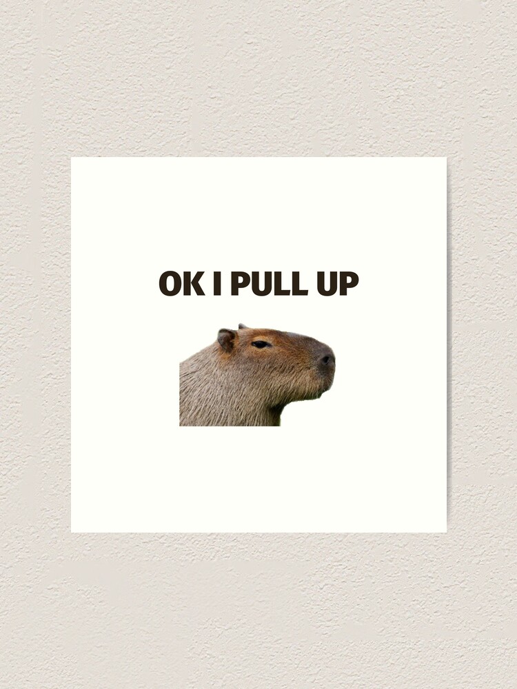 "Capybara Meme - Ok I Pull Up" Art Print for Sale by SimpleUniverse ...