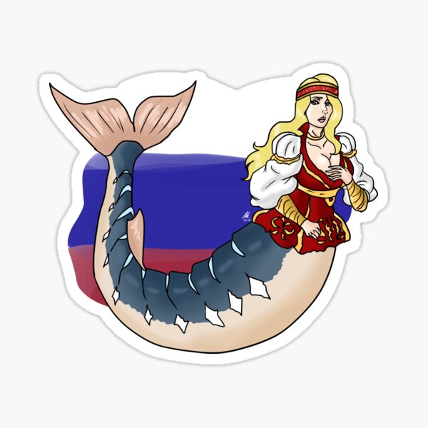 "Mermaid World Tour 9: Russia" Sticker for Sale by OliverIlustra ...