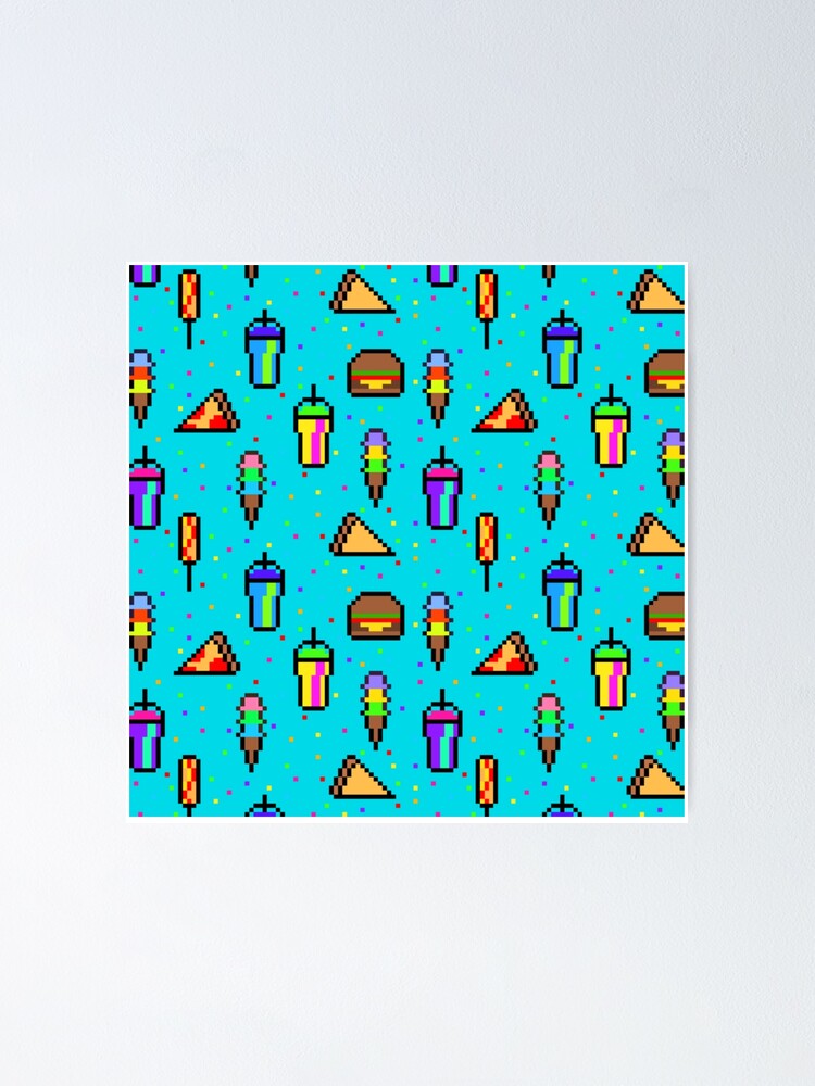 "8 Bit Food " Poster by Crazycrazydan | Redbubble
