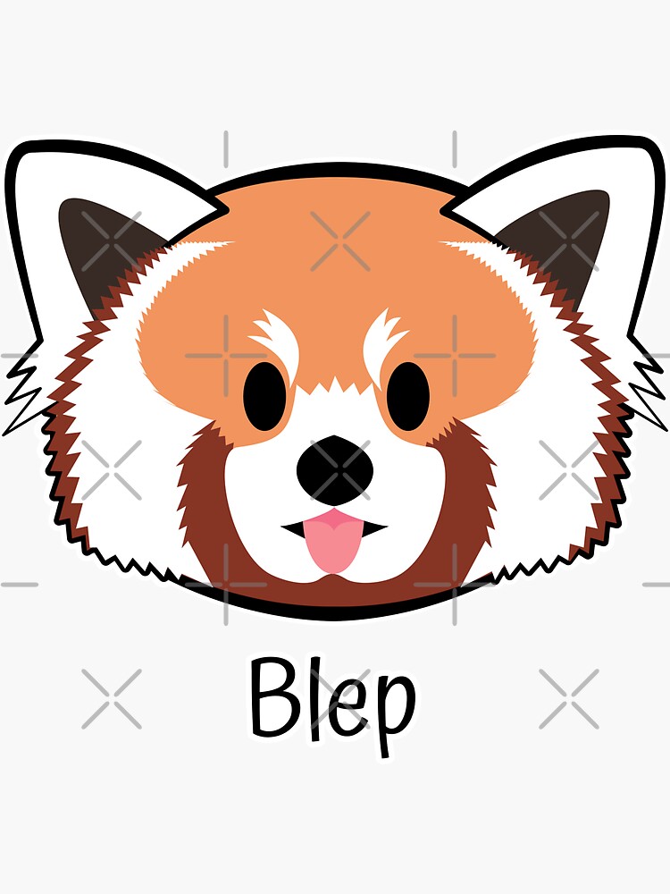 "Himalayan Red Panda Tongue Blep" Sticker for Sale by JustFuzzyArt ...