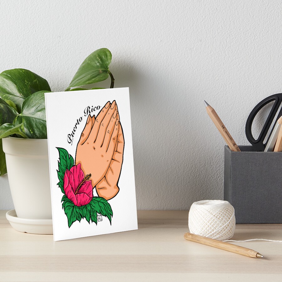 "Hands Praying, Puerto Rico Maga Flower" Art Board Print by ...