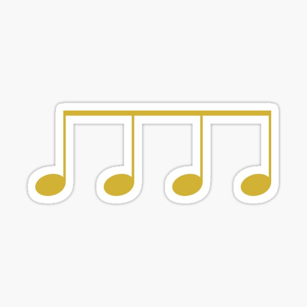 "Eighth notes (Gold/Black)" Sticker for Sale by MINTseagull | Redbubble