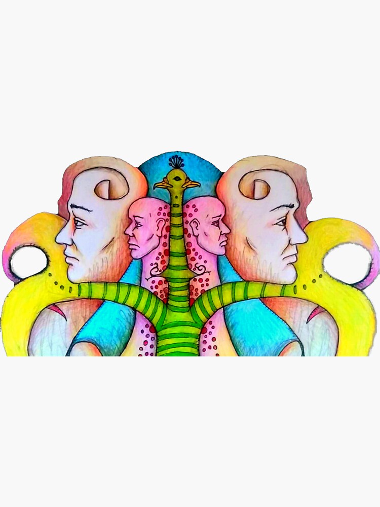 "Surreal faces bird head" Sticker for Sale by Shellavision | Redbubble