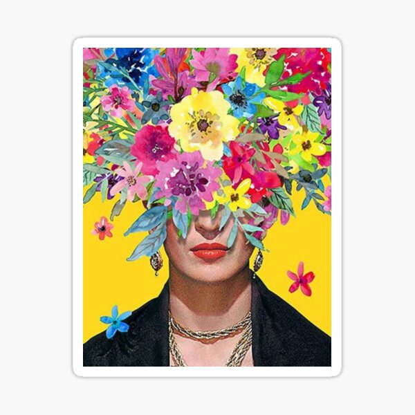 Pegatina «Impresiones digitales de Frida Kahlo Autorretrato» de ...
