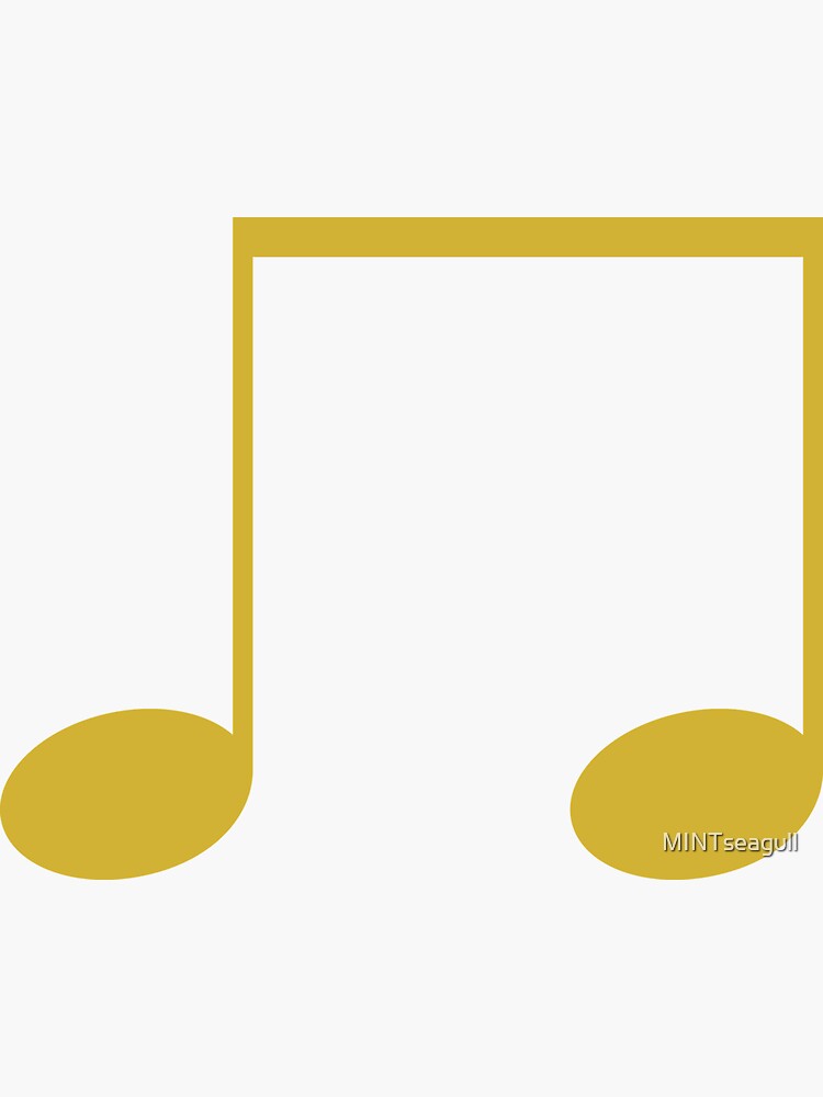 "Eighth Notes (Gold/White)" Sticker for Sale by MINTseagull | Redbubble