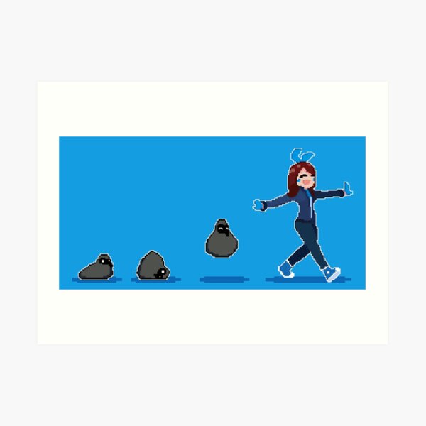 "Qyuwi Walks Her Birbs Pixel Art" Art Print for Sale by Qyuwi | Redbubble