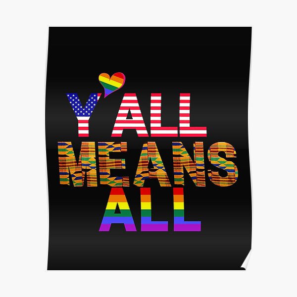 "Y'all Means All USA Africa And Pride Colors | Rainbow Heart ...