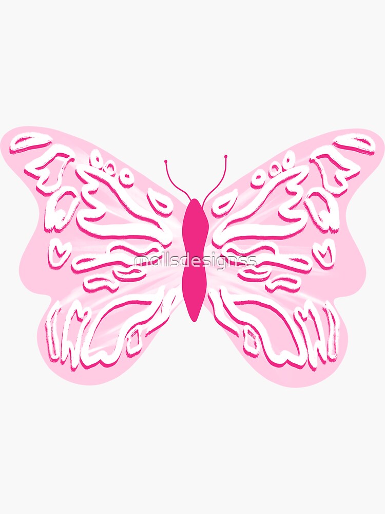 "Preppy light pink butterfly " Sticker for Sale by mollsdesignss ...