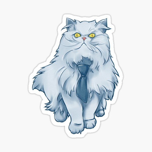 "sitting cat long whisker cat sticker." Sticker for Sale by ...
