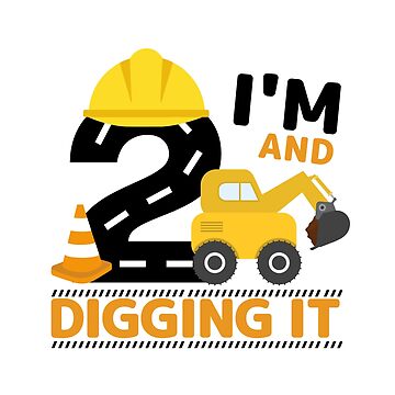 "Construction Theme Kids Party - I'm 2 and Digging It - 2 Years Old 2nd ...