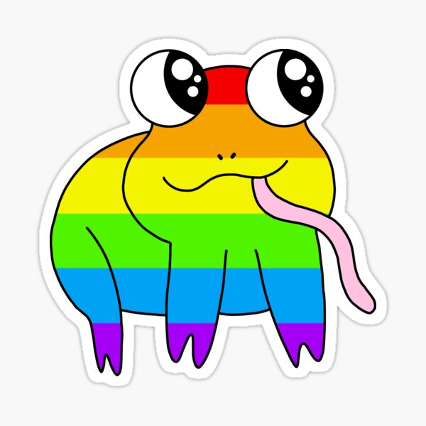 "Rainbow Frog Friend" Sticker for Sale by Rainy-Kitten | Redbubble