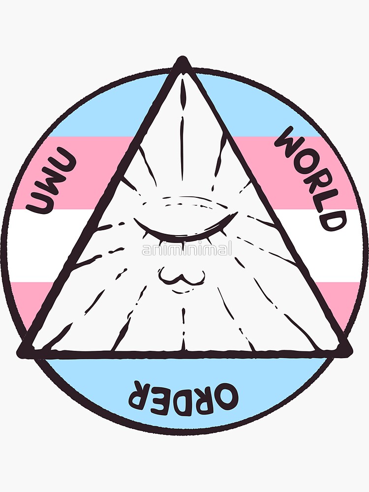 "Uwu New World Order Trans" Sticker for Sale by animinimal | Redbubble