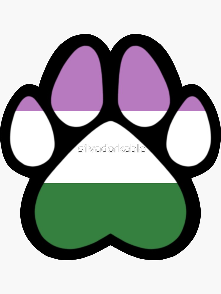 "Pride Paws: Genderqueer Pride" Sticker for Sale by silvadorkable ...