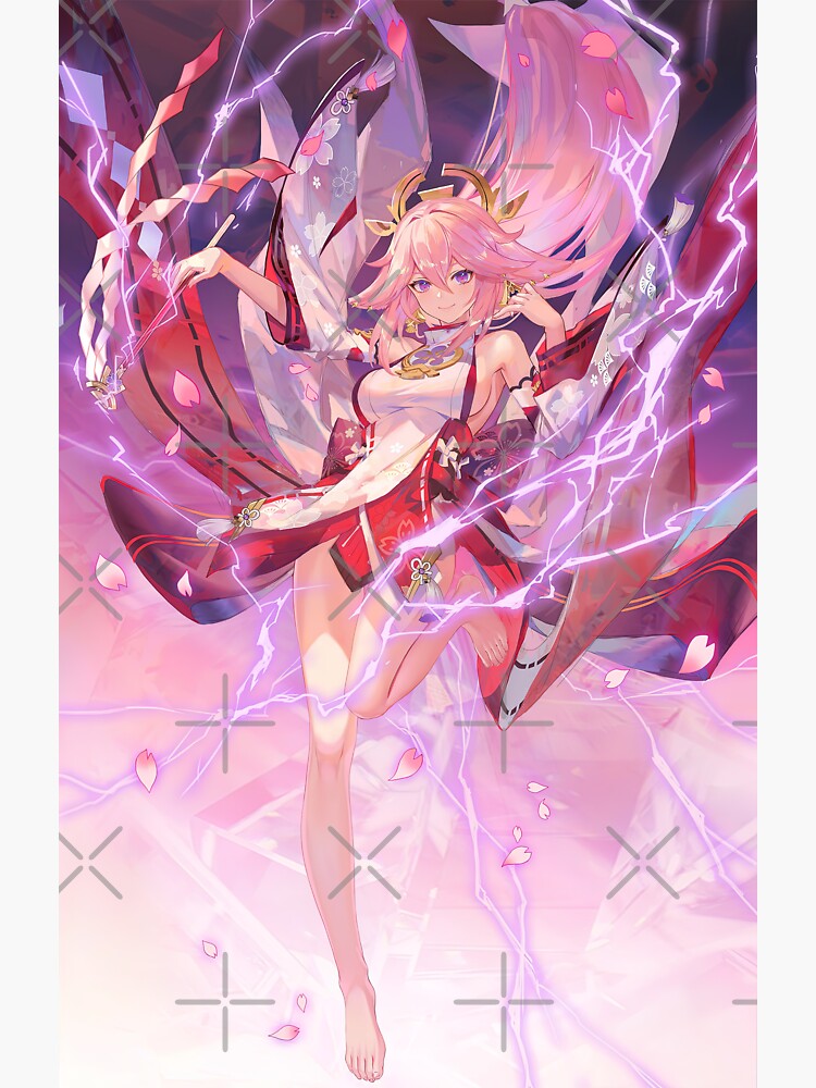 Pegatina «Lindo impacto de Yae Miko Genshin» de saranghandago | Redbubble