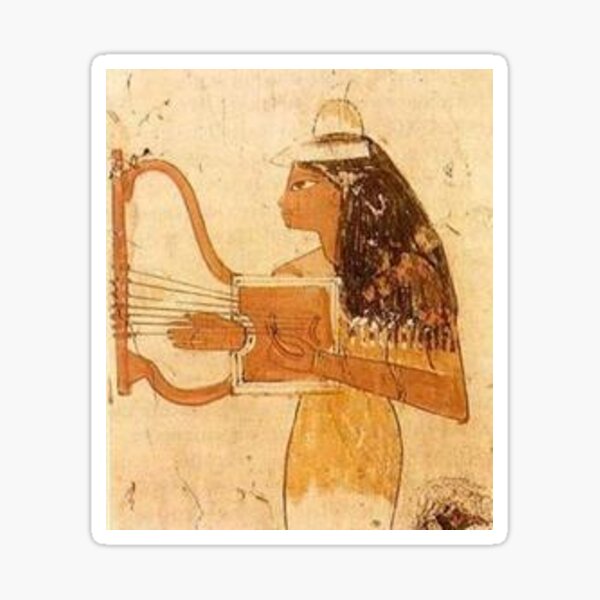 "Egyptian Girl Playing Lyre" Sticker for Sale by Delightful-Art | Redbubble