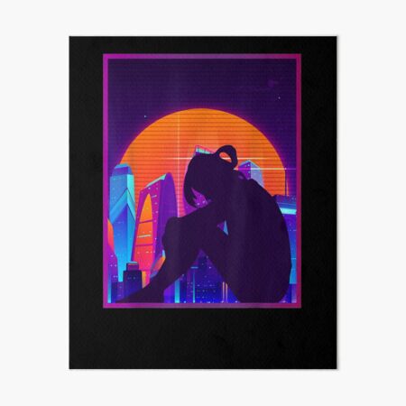 "Sad Anime Girl Japanese Synthwave Vaporwave Anime Otaku" Art Board ...
