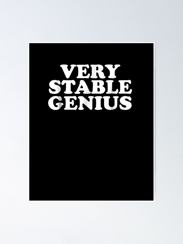 "Very Stable Genius Great Political Quote" Poster for Sale by BittneyMcIntyre | Redbubble