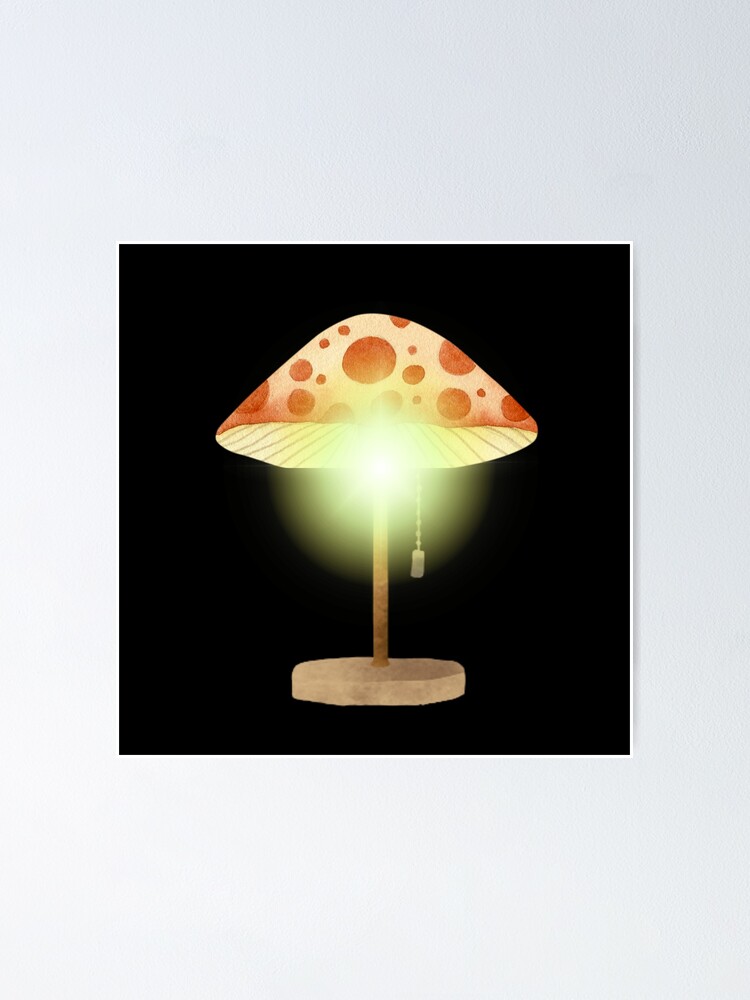 "Mushroom Lamp - Groovy 70s Shroom Light Stand" Poster for Sale by ...