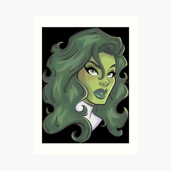 "She-Hulk Head Green Girl" Art Print for Sale by DonnellHoux | Redbubble