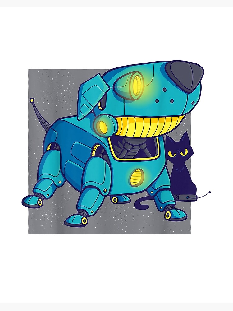 "Robot Dog Cat And Mouse Funny Cartoon" Poster for Sale by ...