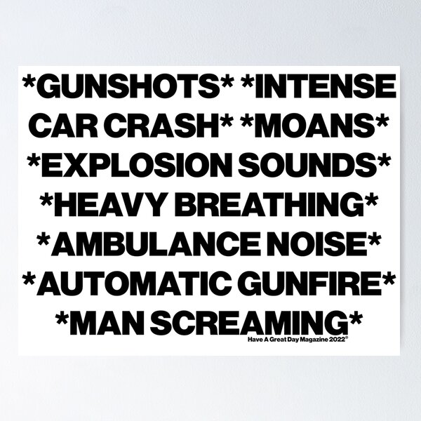 "Gunshots Intense Car Crash Moans Explosion Sounds Heavy Breathing ...