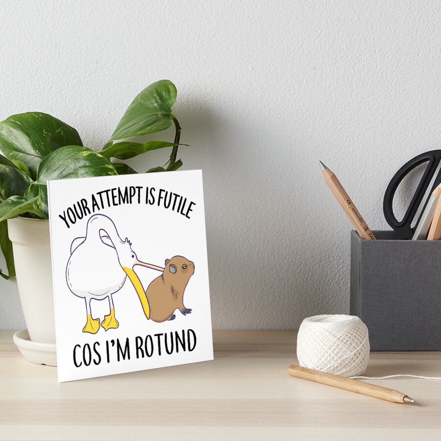 "I'm Rotund Baby Capybara Pelican Funny Cute Chill Meme" Art Board ...