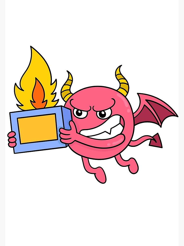 "cute,devil,fire,hell,simple,art,artwork,cartoon,attractive" Poster for ...