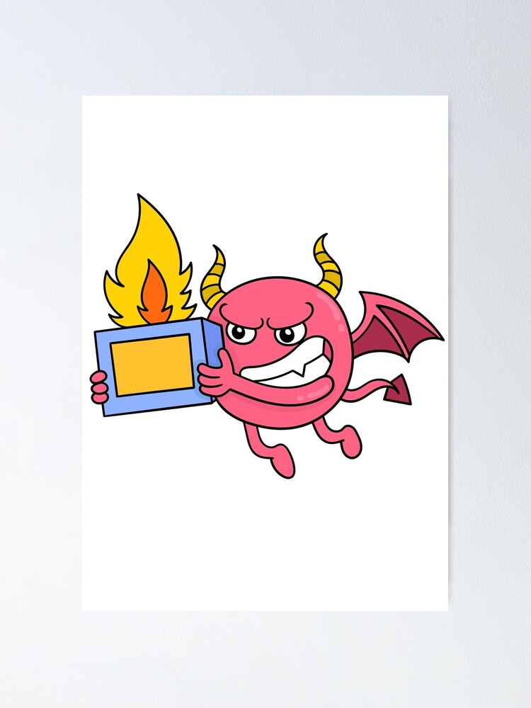 "cute,devil,fire,hell,simple,art,artwork,cartoon,attractive" Poster for ...