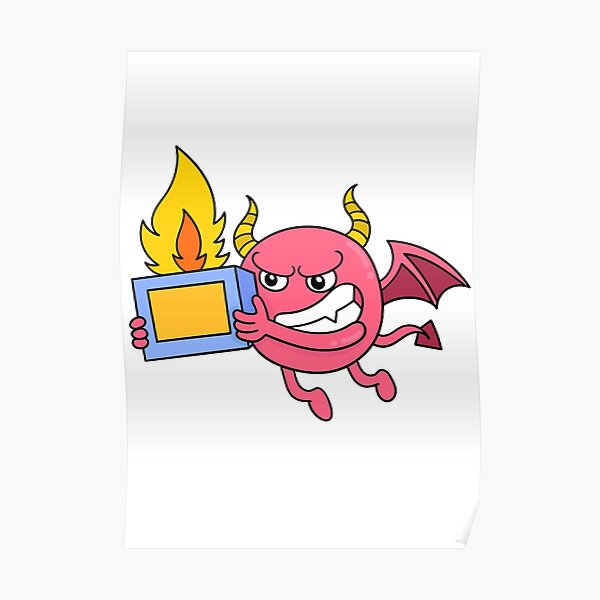 "cute,devil,fire,hell,simple,art,artwork,cartoon,attractive" Poster for ...