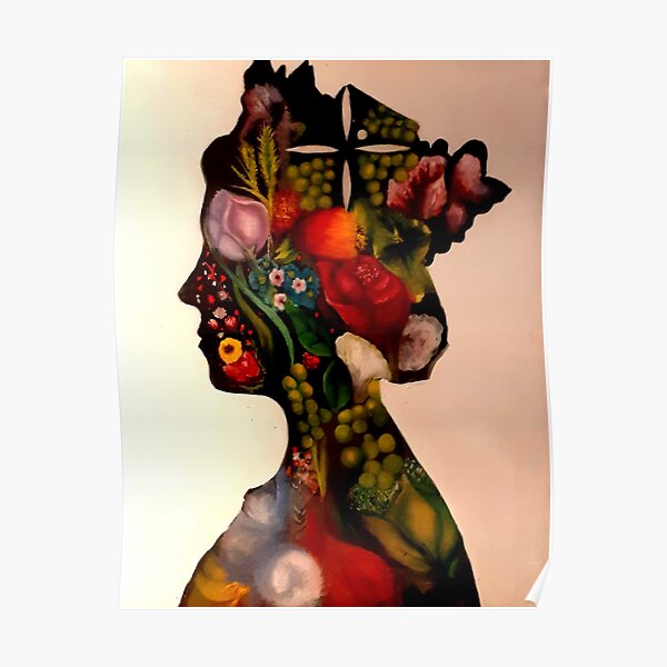 "A head full of flowers" Poster for Sale by Dizzleart | Redbubble