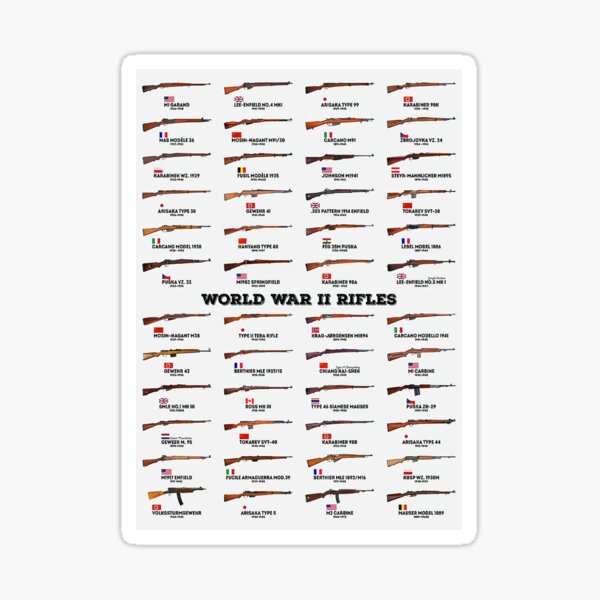 "World War II Rifles Poster" Sticker for Sale by RayyDD | Redbubble