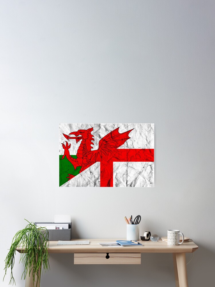 "Vintage Wales England flag" Poster by PolyChris | Redbubble