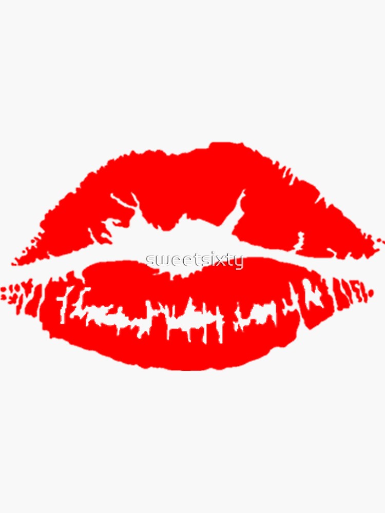 "Lipstick Kiss " Sticker by sweetsixty | Redbubble