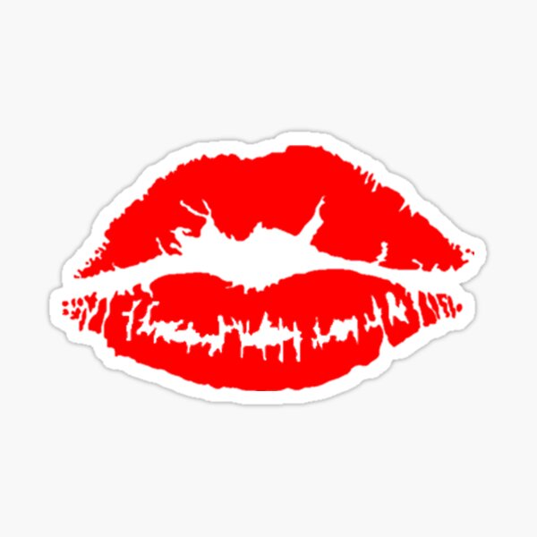 "Lipstick Kiss " Sticker by sweetsixty | Redbubble