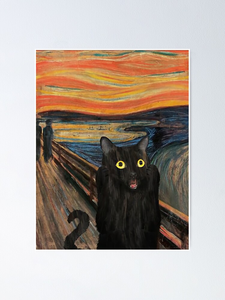 "The Scream Black Cat Poster" Poster for Sale by carolbefore | Redbubble