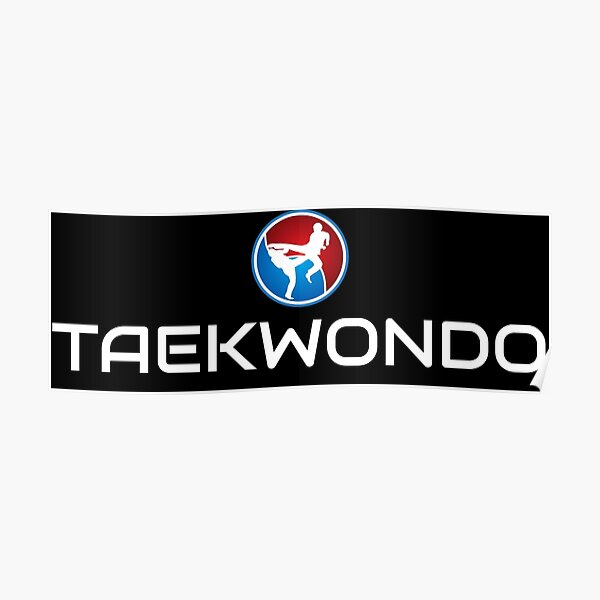 "Taekwondo Martial Arts-Text and Lettering White text" Poster for Sale ...