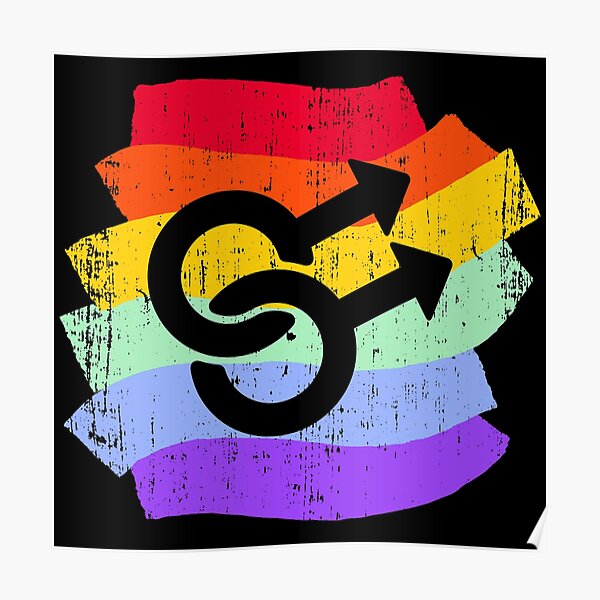 "LGBT LGBTQ Rainbow Flag Man Men Pride Season" Poster for Sale by ...