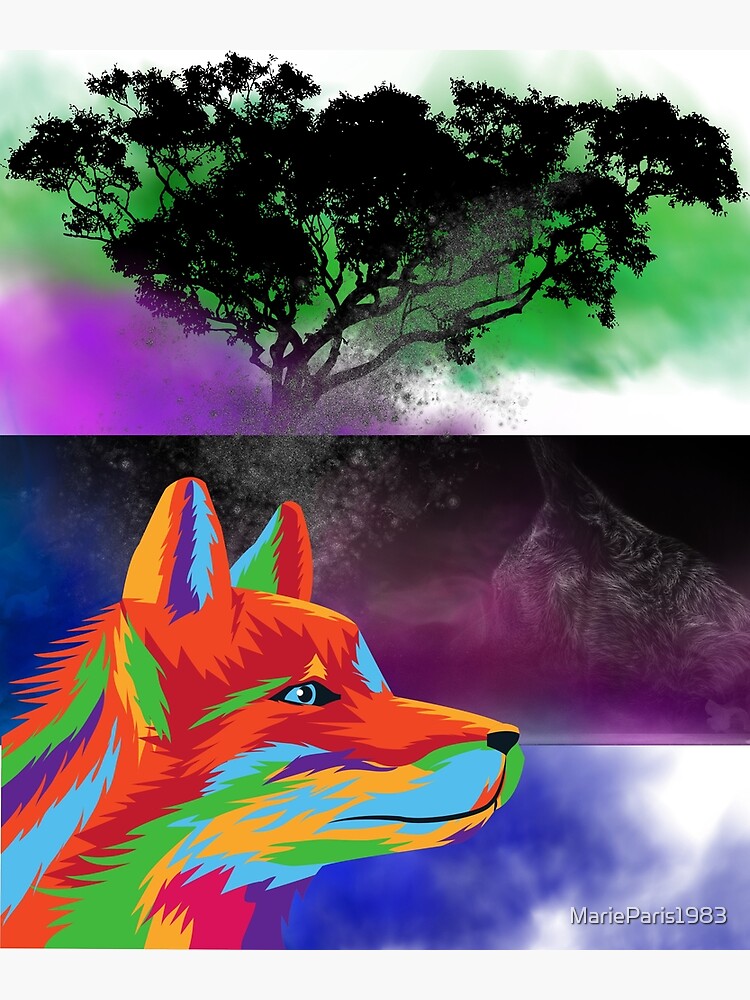 "Original project. The wolf fox. Nordic Slavic Balkan style." Poster ...