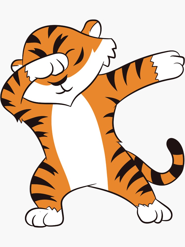 "Tiger Dabbing Tiger Fan Tiger lover Dabbing Tiger Dab " Sticker for ...