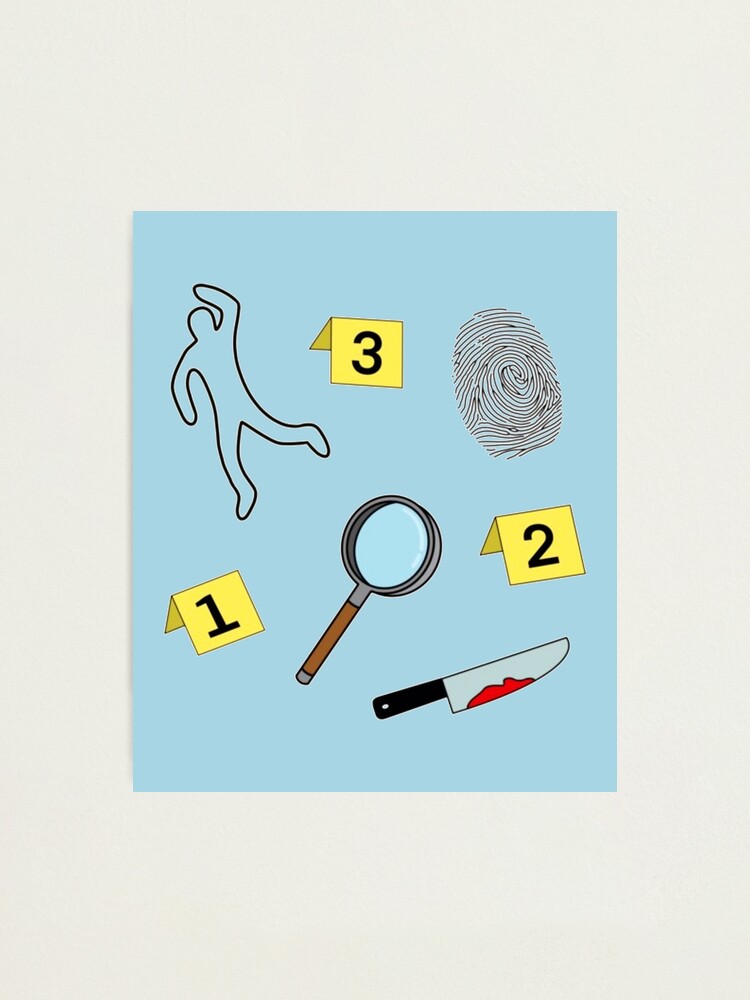 "True Crime Fan Sticker Pack" Photographic Print for Sale by ...