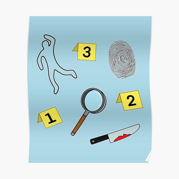 "True Crime Fan Sticker Pack" Poster for Sale by SimardShopSS | Redbubble