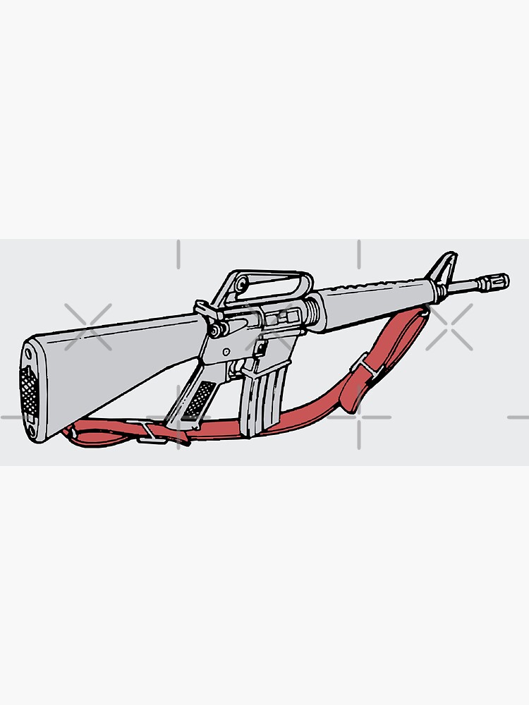 "M16 Rifle #2525" Sticker for Sale by Rare-Militia | Redbubble