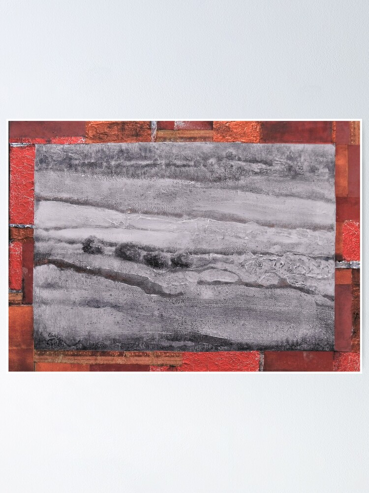 "Red Edged Monochrome Landscape" Poster for Sale by kaffygal | Redbubble