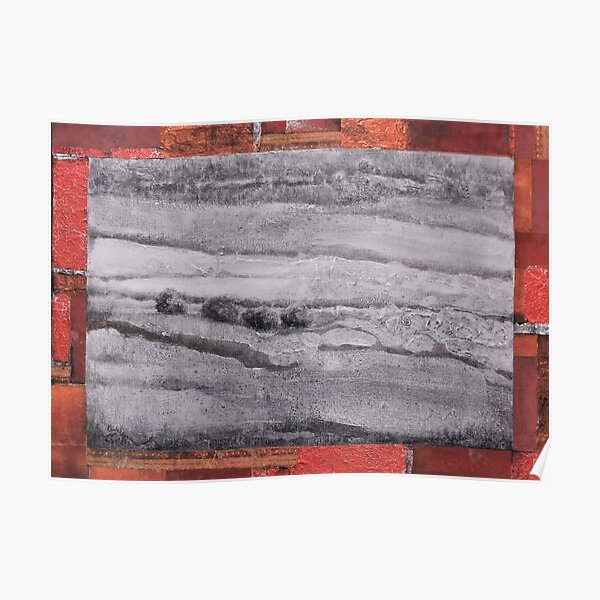 "Red Edged Monochrome Landscape" Poster for Sale by kaffygal | Redbubble