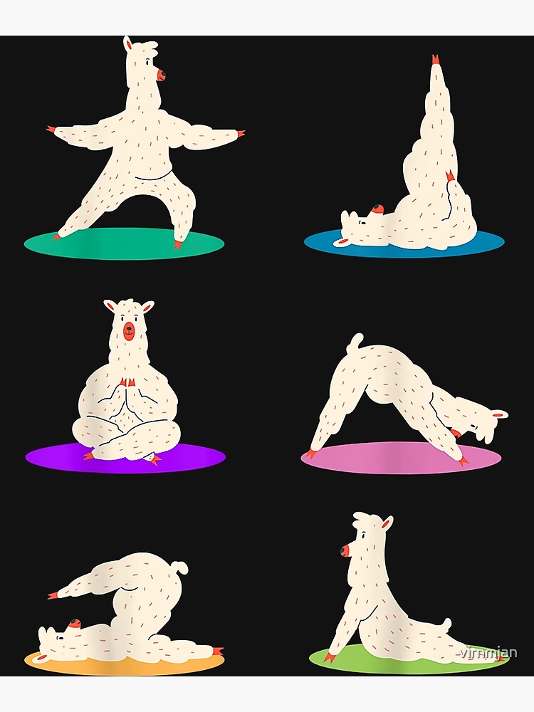 "Alpaca Yoga Funny Llama In Yoga Poses" Poster for Sale by virnmjan | Redbubble